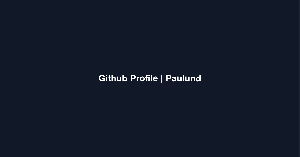 Github Profile | Paulund