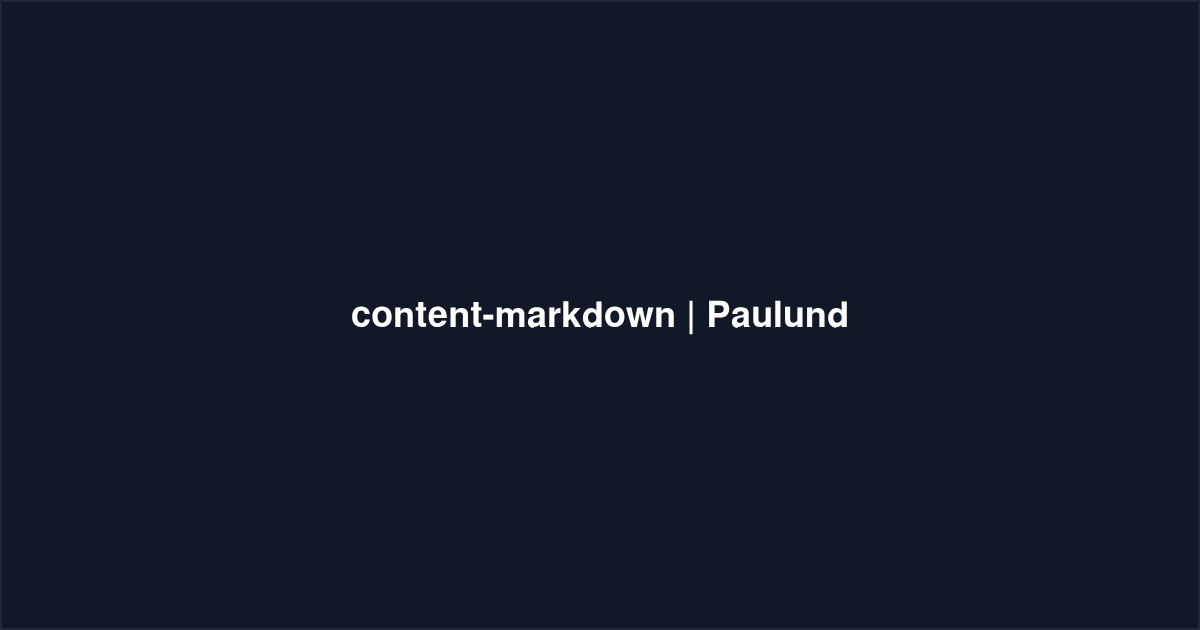 content-markdown | Paulund